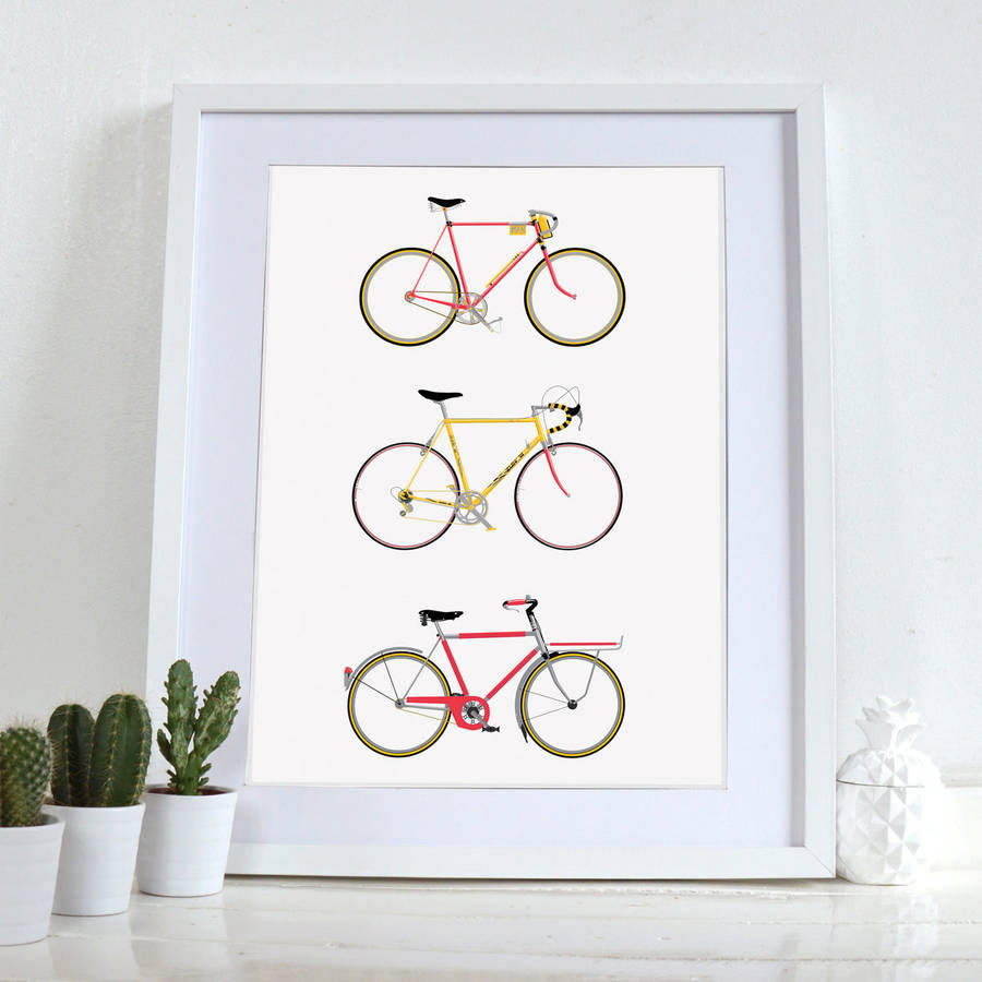 bike art print, bicycle poster wall art home décor by wyatt9 ...