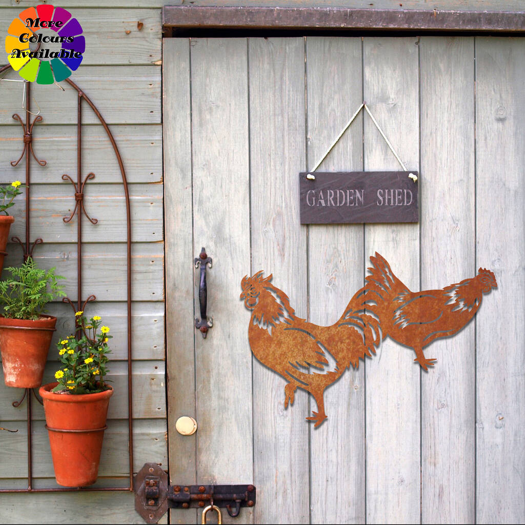 Rusty Hen Chicken Garden Decor Chicken And Rooster Art By Duke Craft ...