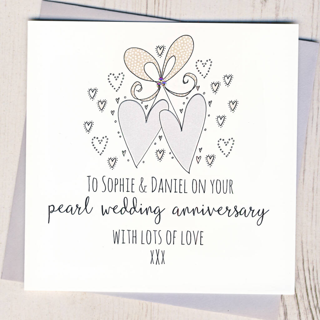 Personalised Pearl Wedding Anniversary Card By Eggbert Daisy