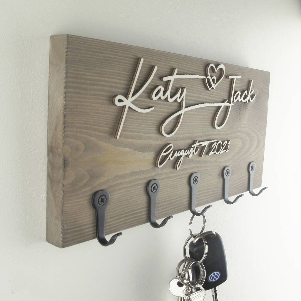 Personalised Key Holder With Raised Wording By Mac and lilly