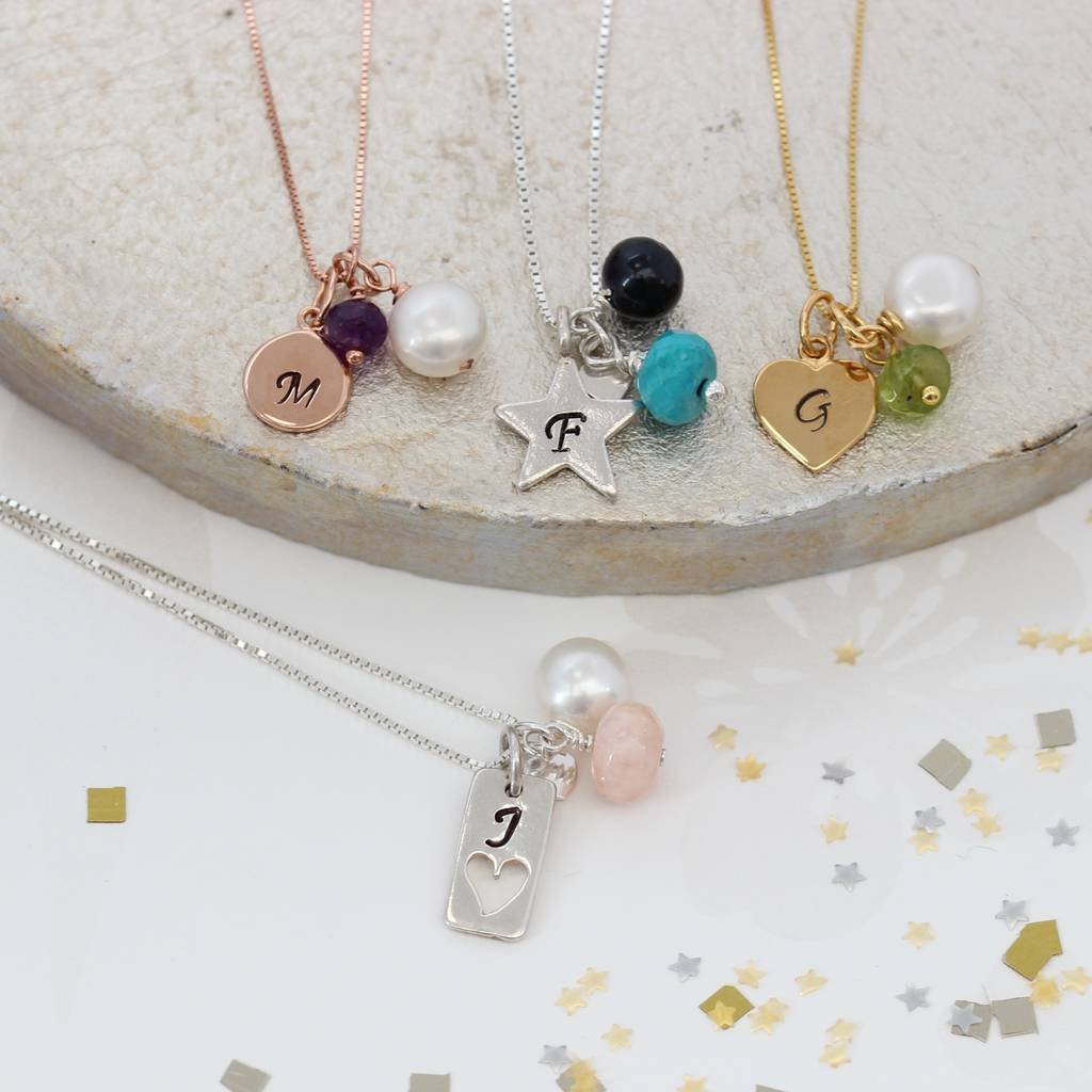 personalised birthstone necklace by bish bosh becca ...