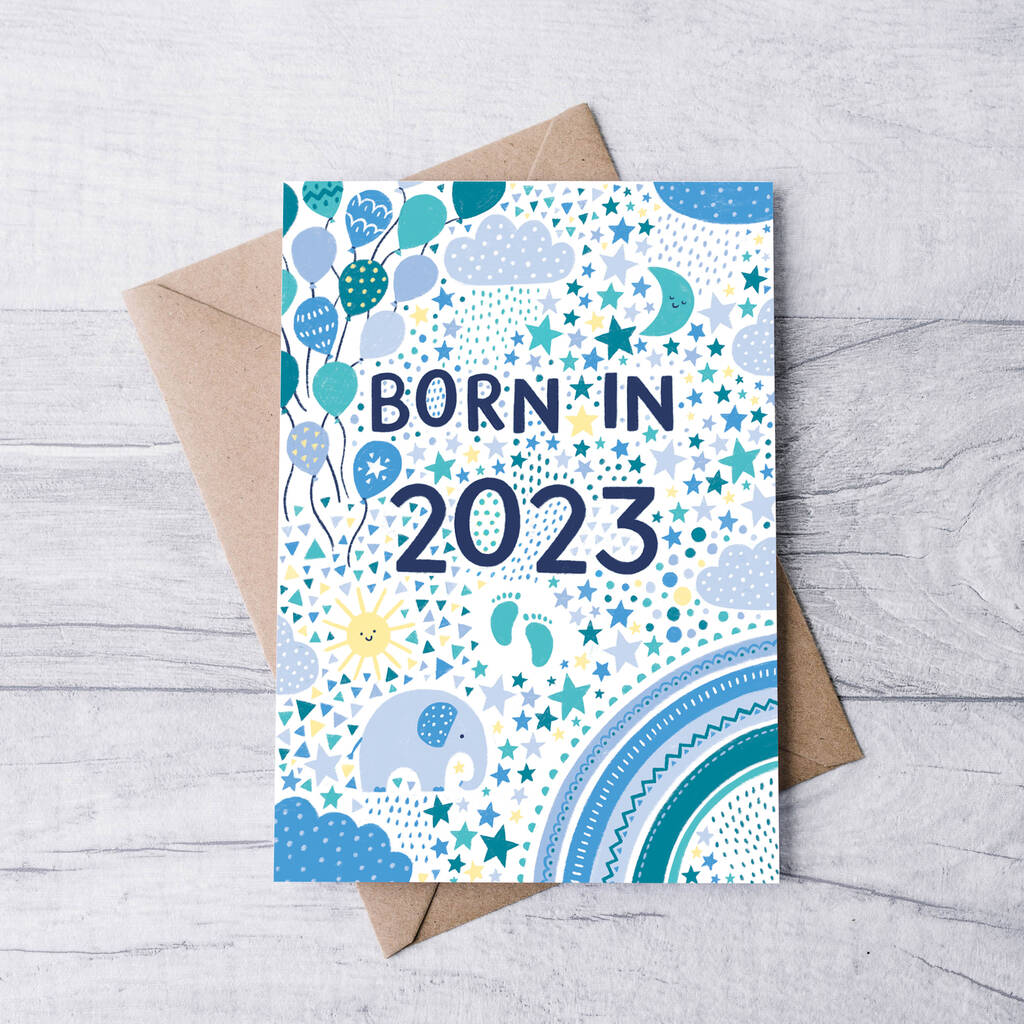 New Baby Boy Card, Born In 2023, Blue By Pear Tree Press ...