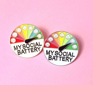 My Social Battery Enamel Pin Badge By Rebel and Wild