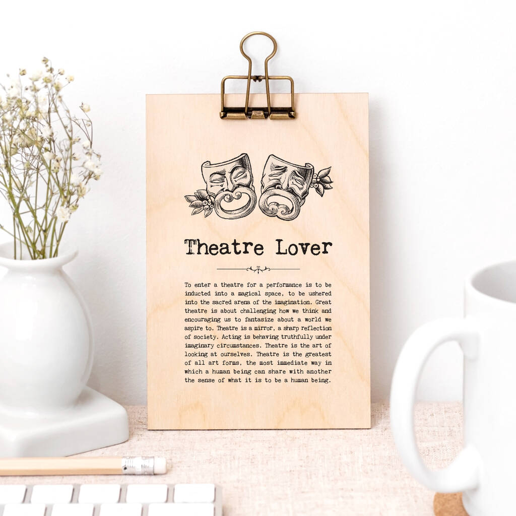 Theatre Lover Gift Mini Wooden Sign With Hanger By Coulson Macleod ...