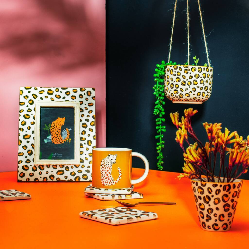 Leopard Pattern Hanging Planter Mothers Day Gift By DingaDing