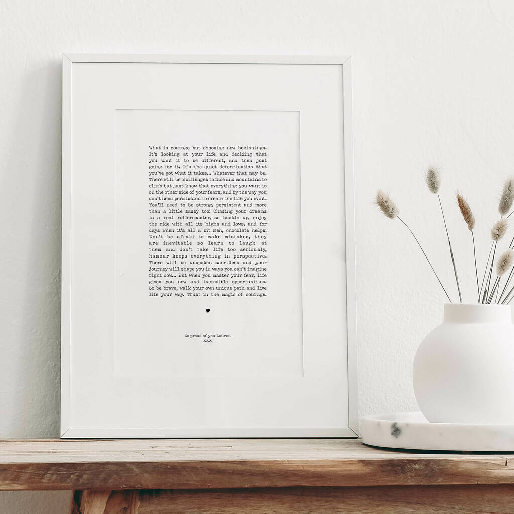 Personalised Courage Print By The Stamford Studio | notonthehighstreet.com