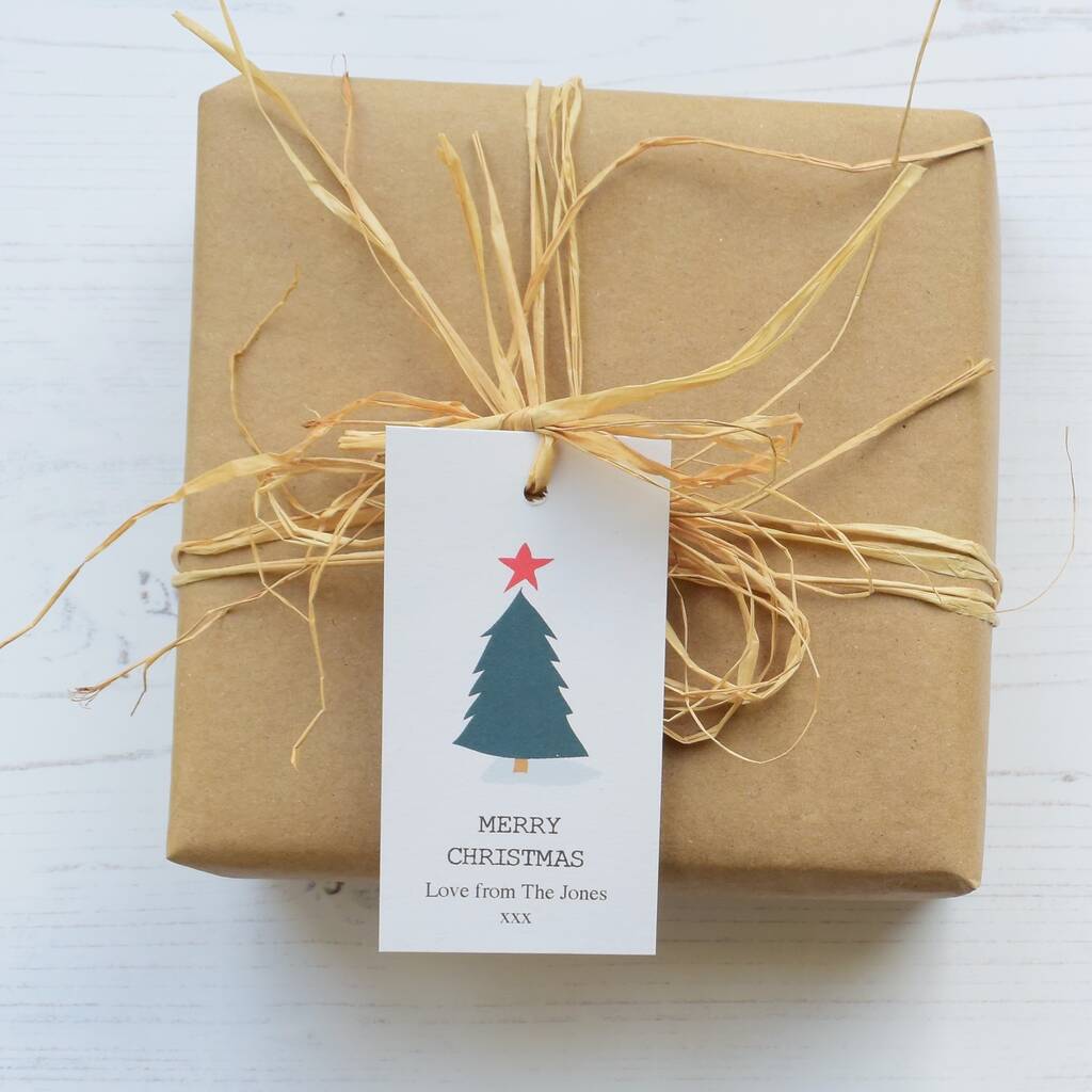 10 Personalised Christmas Tree Christmas Gift Tags By Paper and Inc