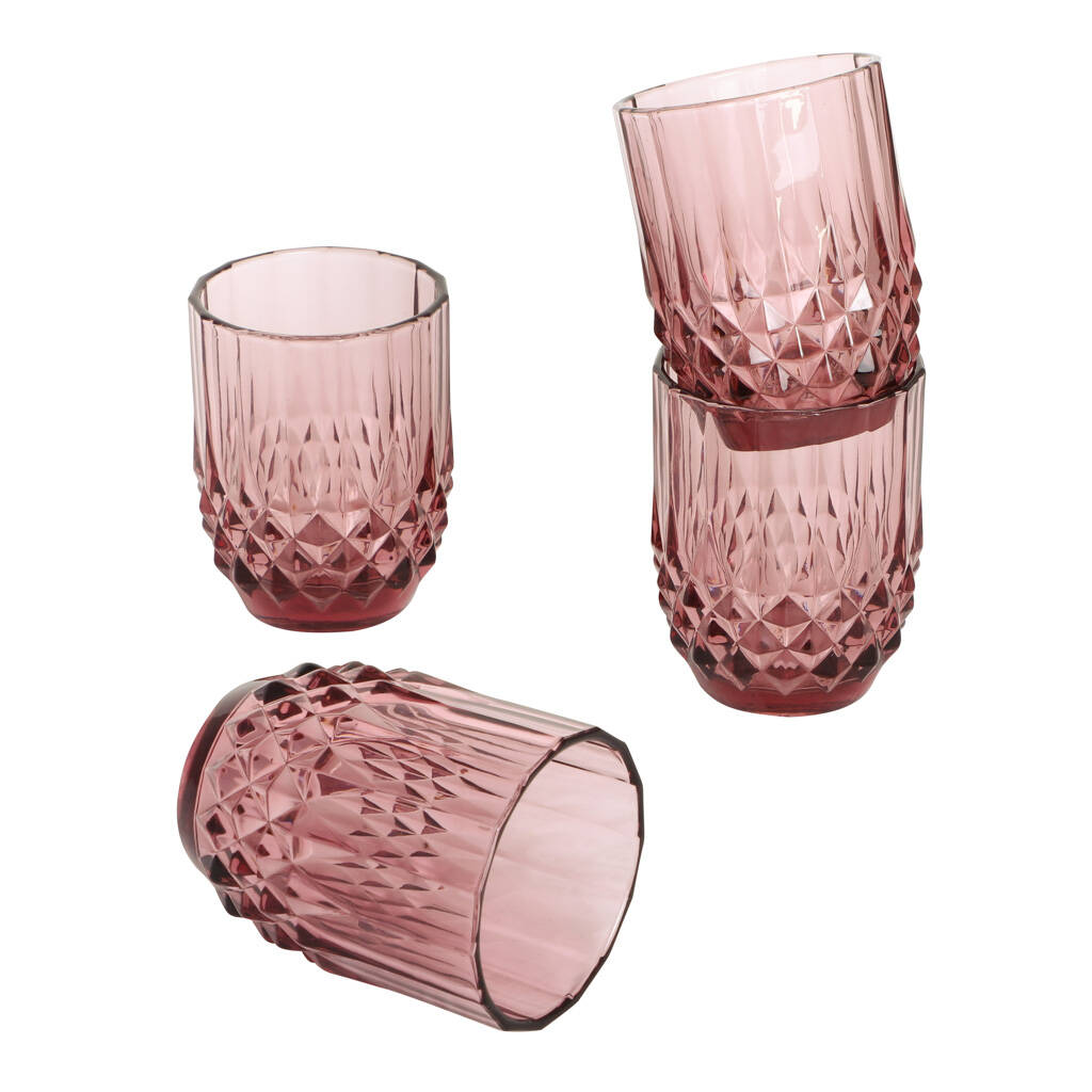 Set Of Four Embossed Glass Tumblers By Dibor | notonthehighstreet.com