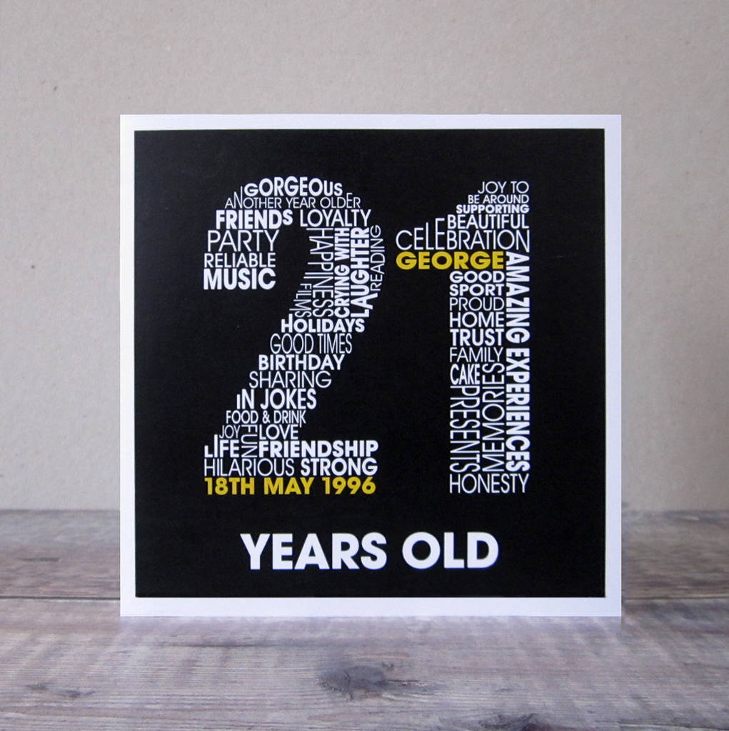 Personalised 21st Birthday Card By Mrs L Cards Notonthehighstreet