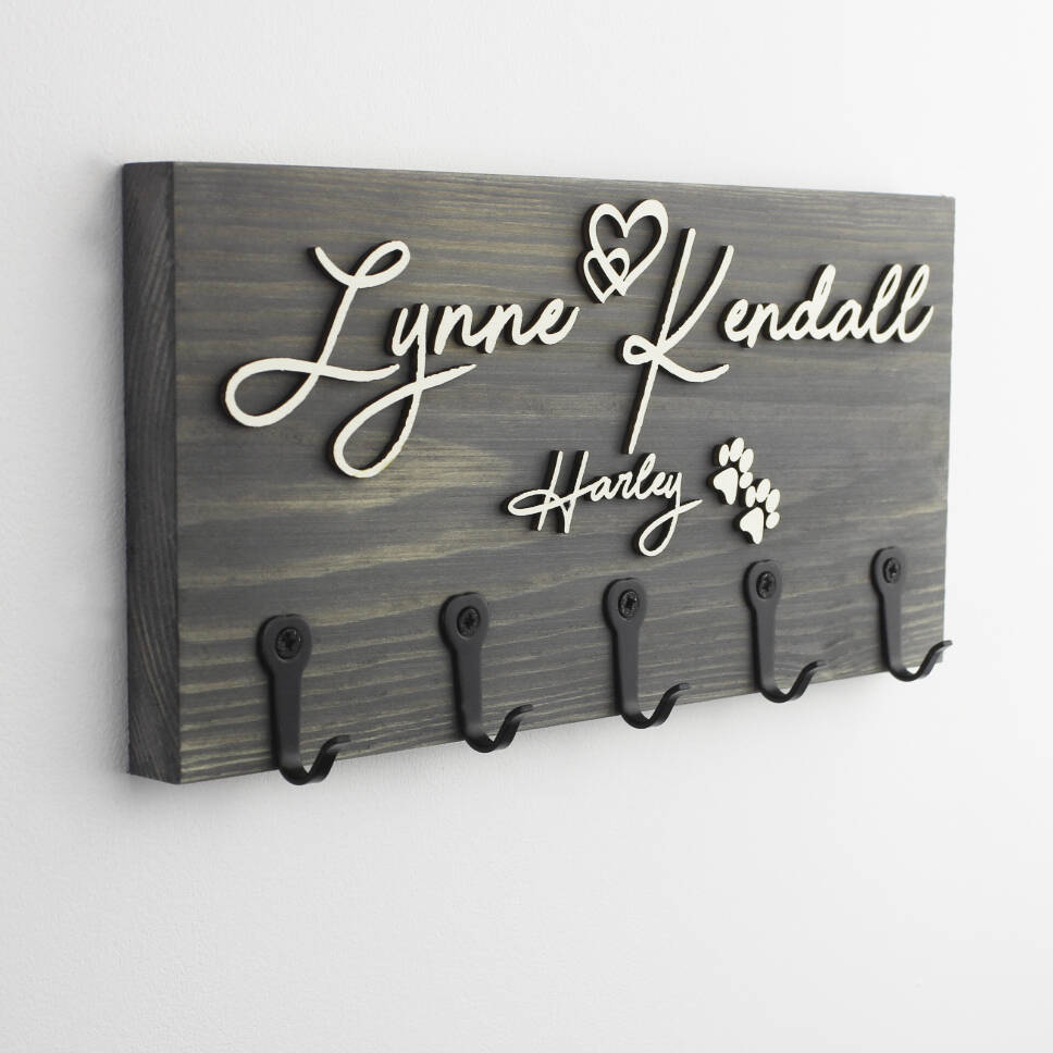 Personalised Key Holder With Five Hooks By Mac and lilly ...