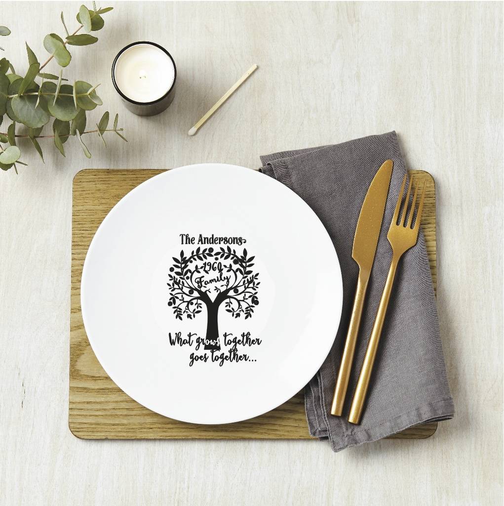 Personalised Family Tree Surname Ceramic Plate By Tillie Mint Loves personalised-family-tree-surname-ceramic-plate-by-tillie-mint-loves