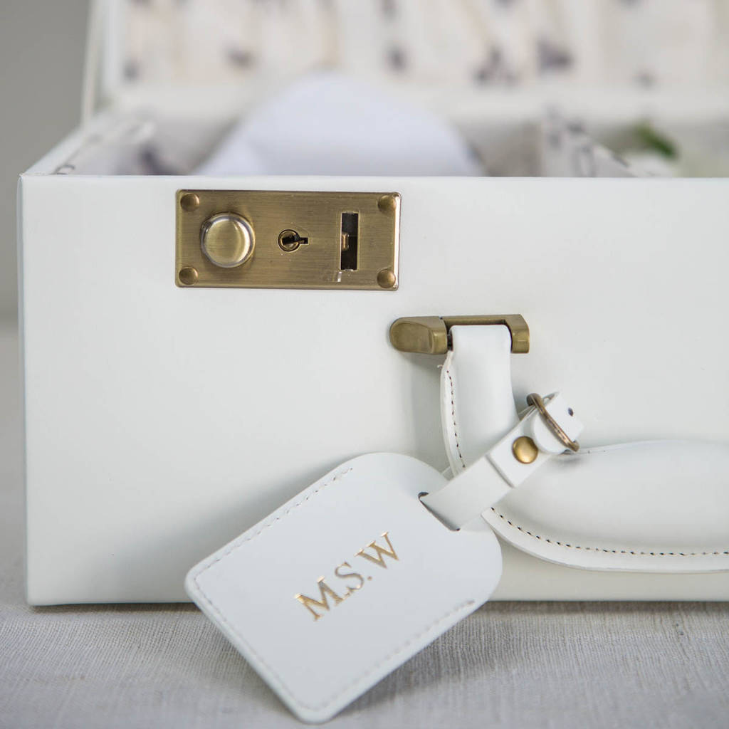 personalised memory suitcase keepsake box gift set by meminio ...