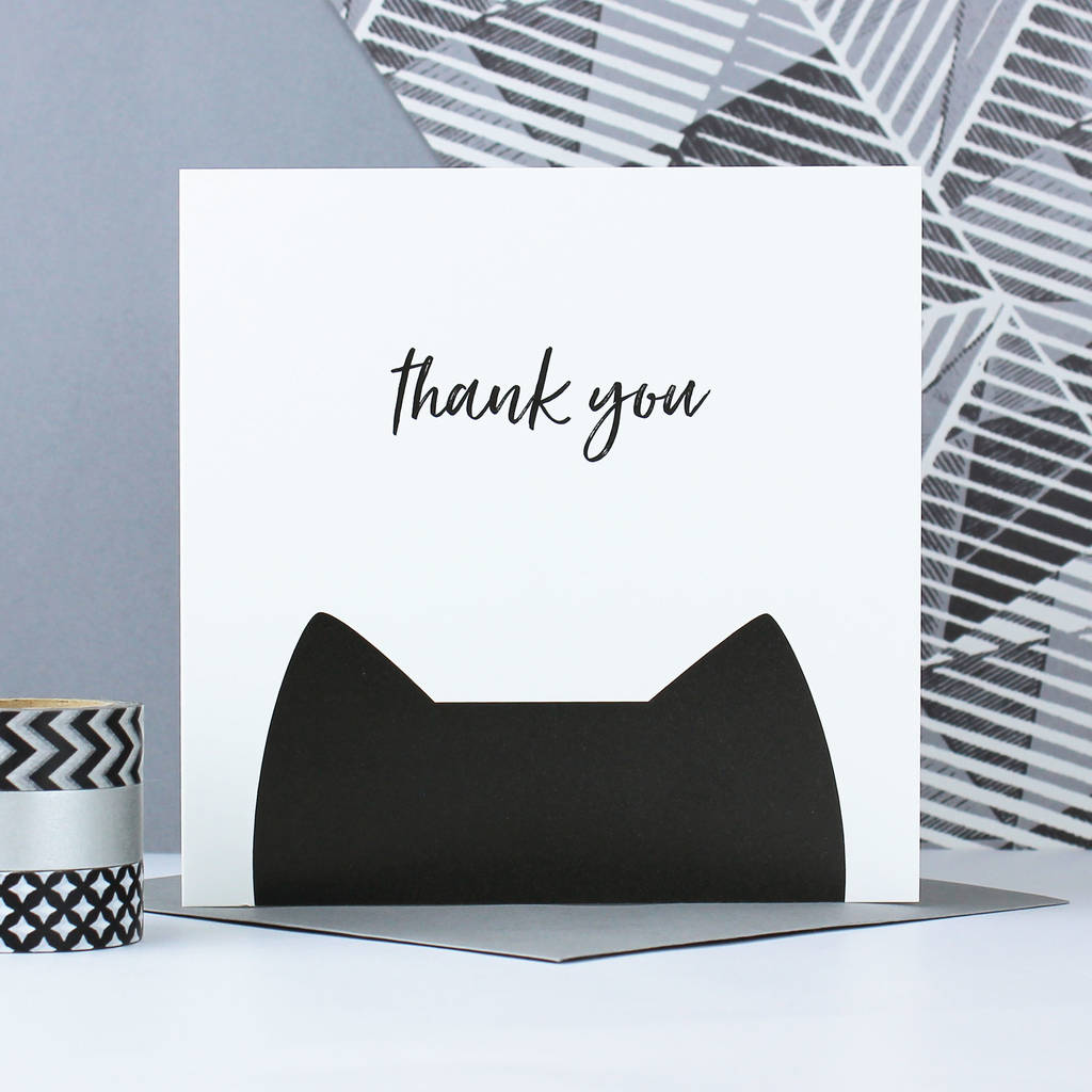 cat 'thank you' card by purple tree designs | notonthehighstreet.com