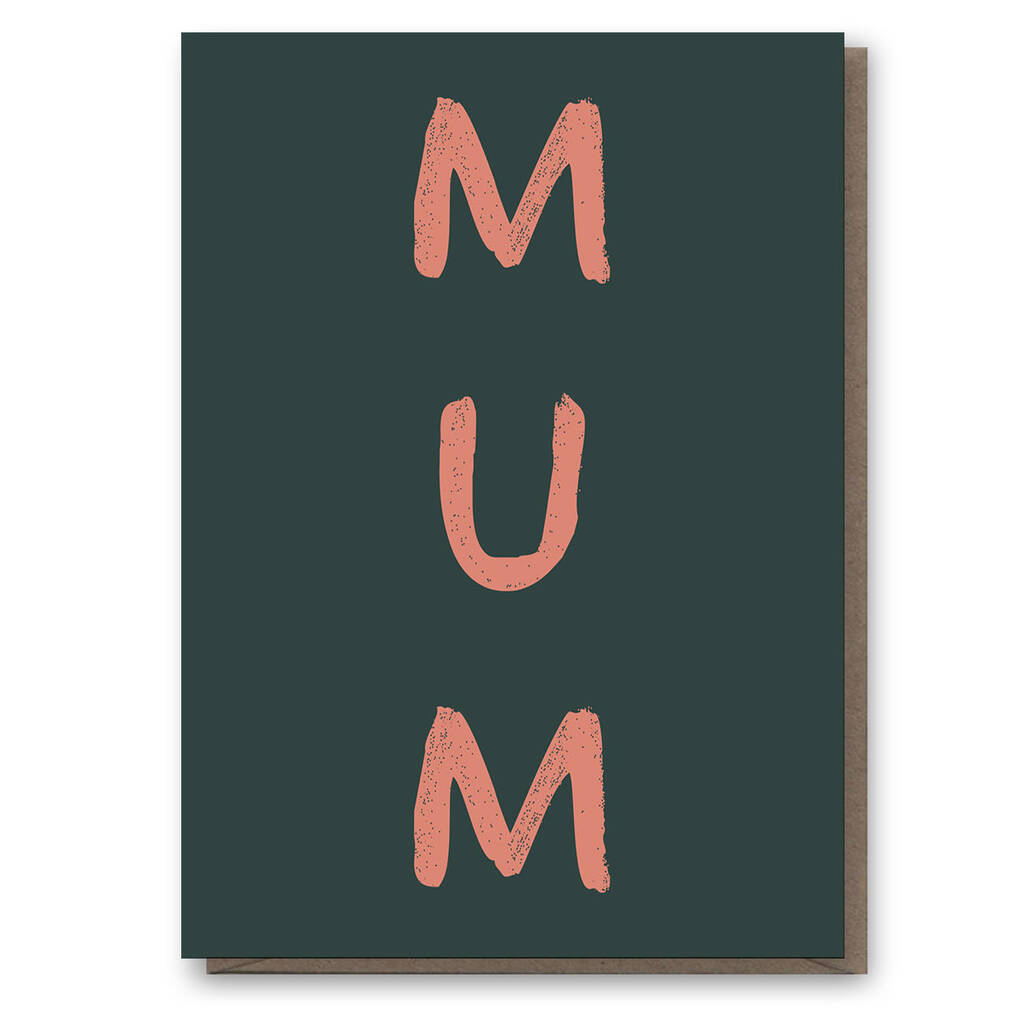 'mum' vertical text card by hole in my pocket | notonthehighstreet.com