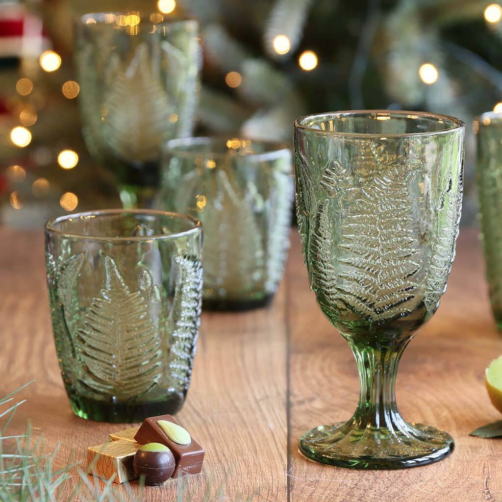 Botanical Fern Green Glassware Collection By Dibor | notonthehighstreet.com