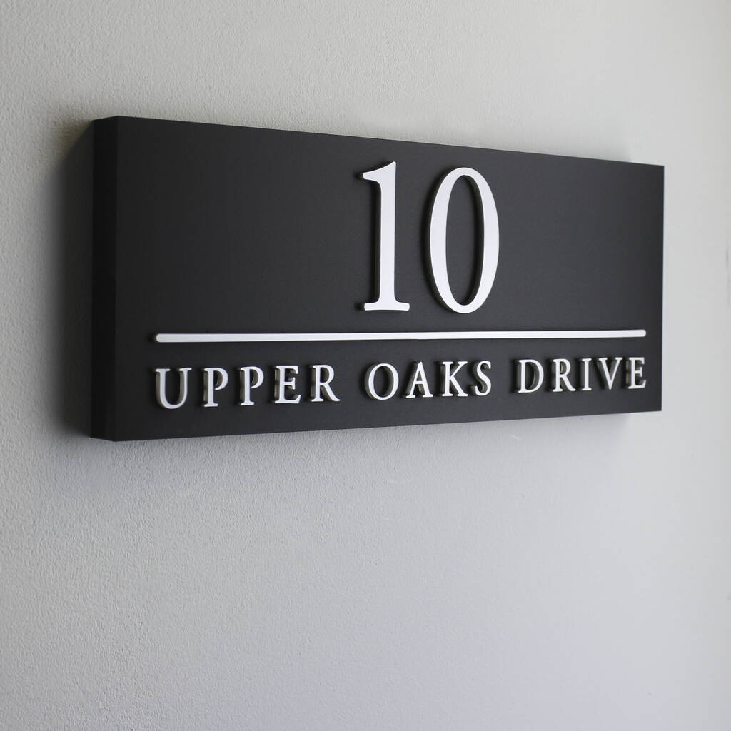 Personalised House Sign With Parallel Line By Mac and lilly ...