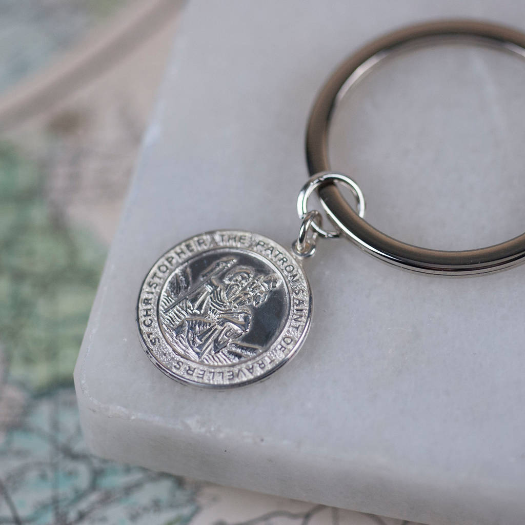 st christopher keyring in personalised box by oh so cherished ...