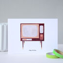 Retro Television Greetings Card By Fiona Clabon Illustration ...