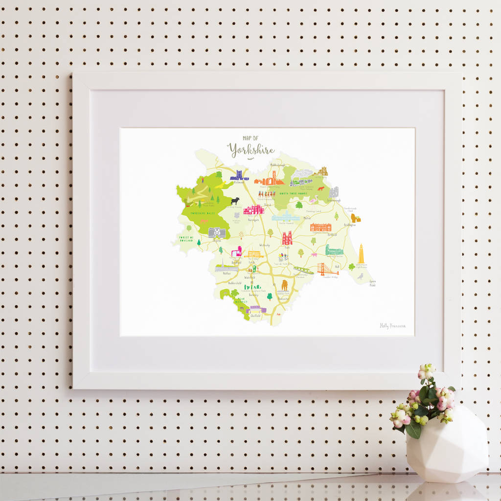 map of yorkshire by holly francesca | notonthehighstreet.com