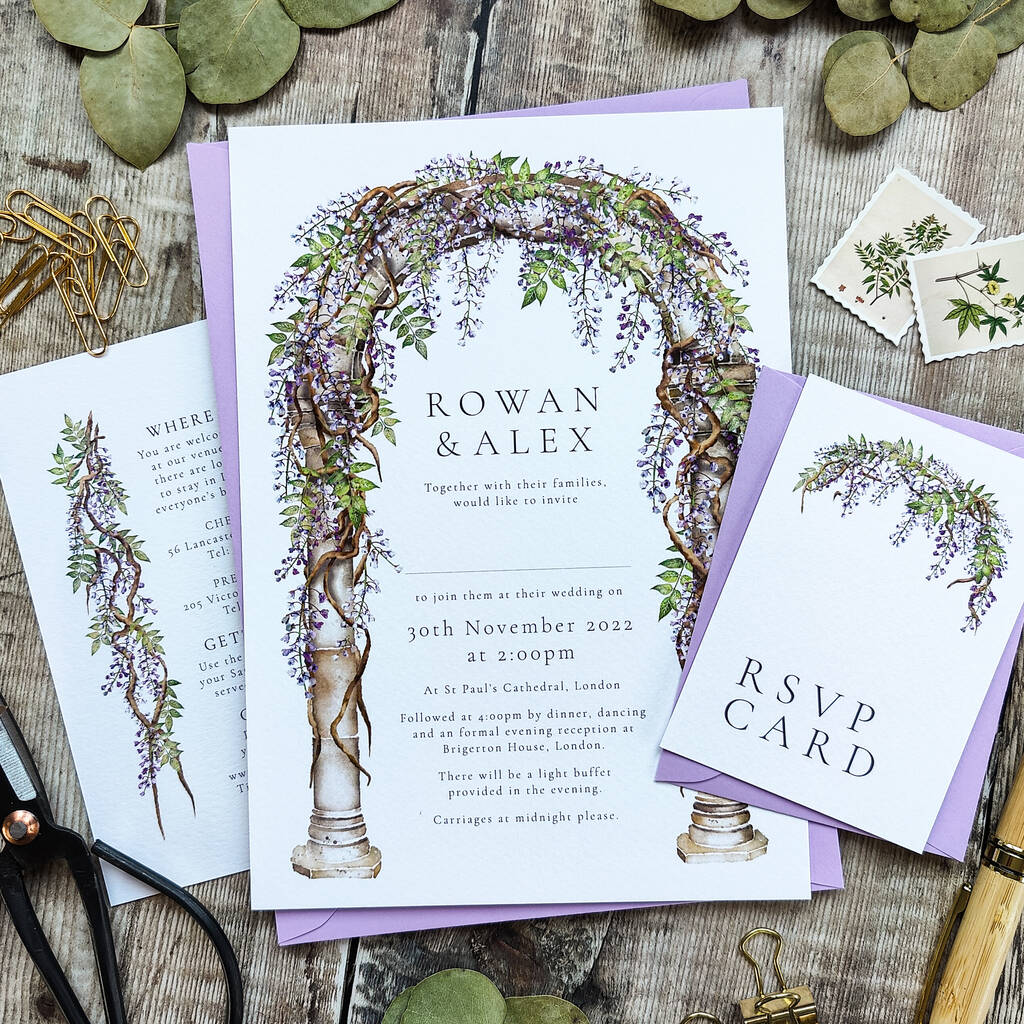 Regency Wisteria Wedding Invitation Suite By Paper Willow ...