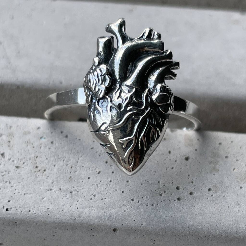 925 Sterling Silver Anatomical Heart Ring By Secret Halo