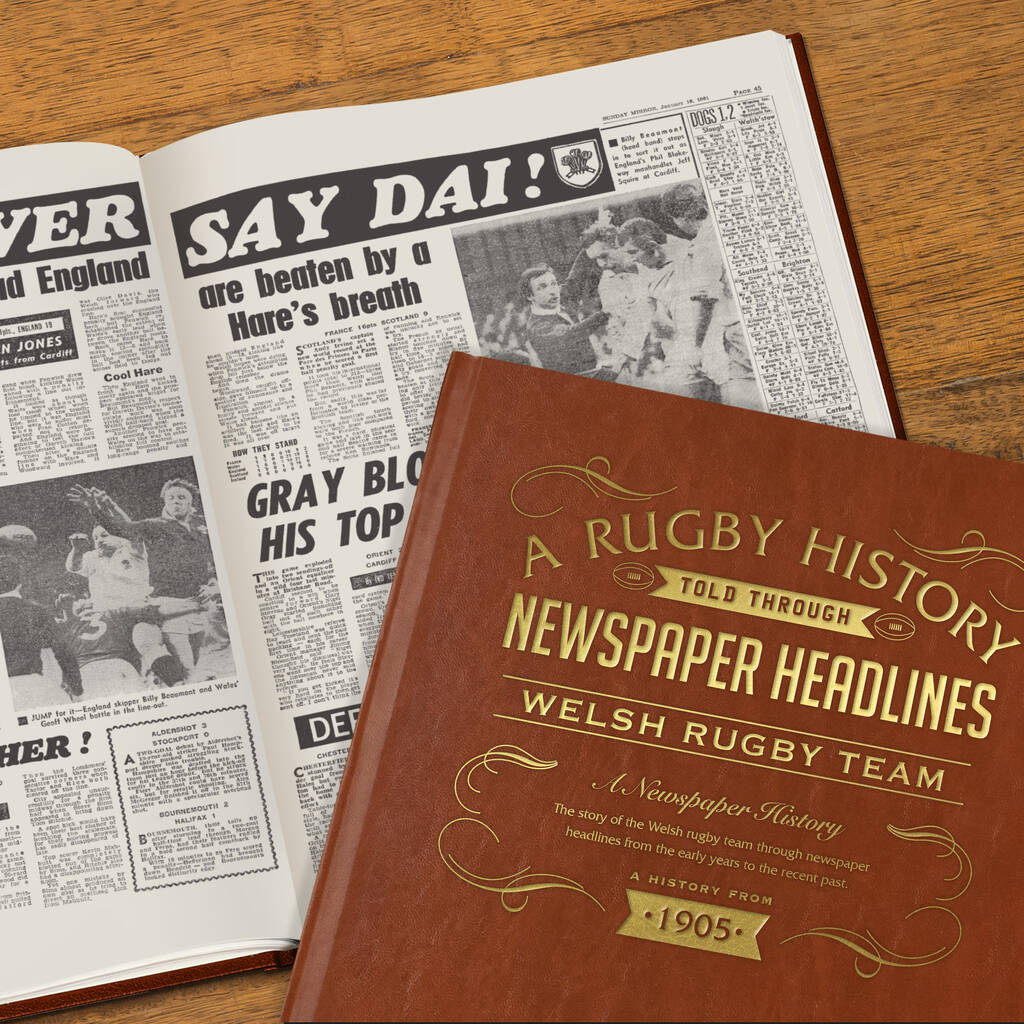 Welsh Rugby Team Personalised Gift Newspaper Book By Historic ...