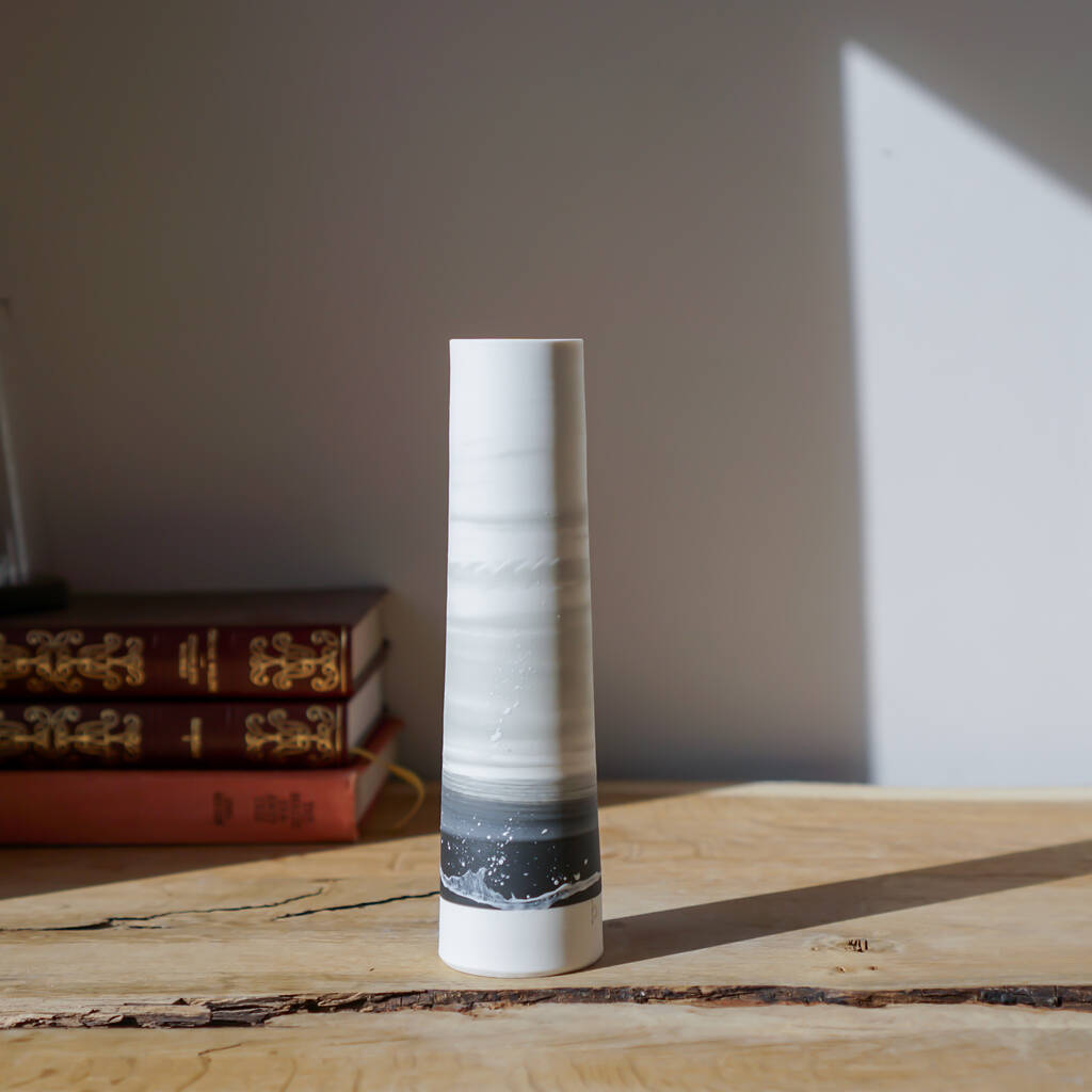 Handmade Stormy Grey Porcelain Bud Vase By Steve Smith Ceramics ...