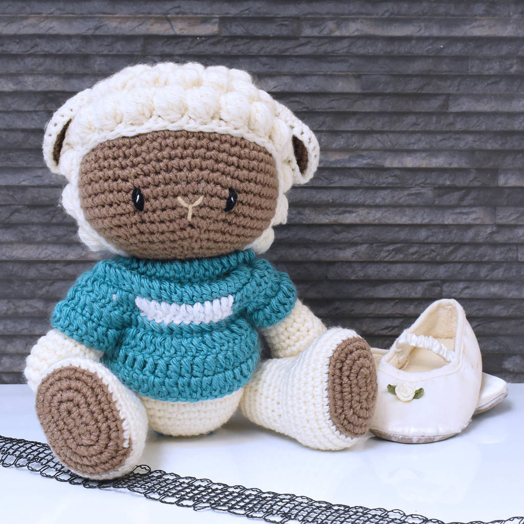 hand knitted poppy lamb personalised teddy by oh my giddy aunt ...
