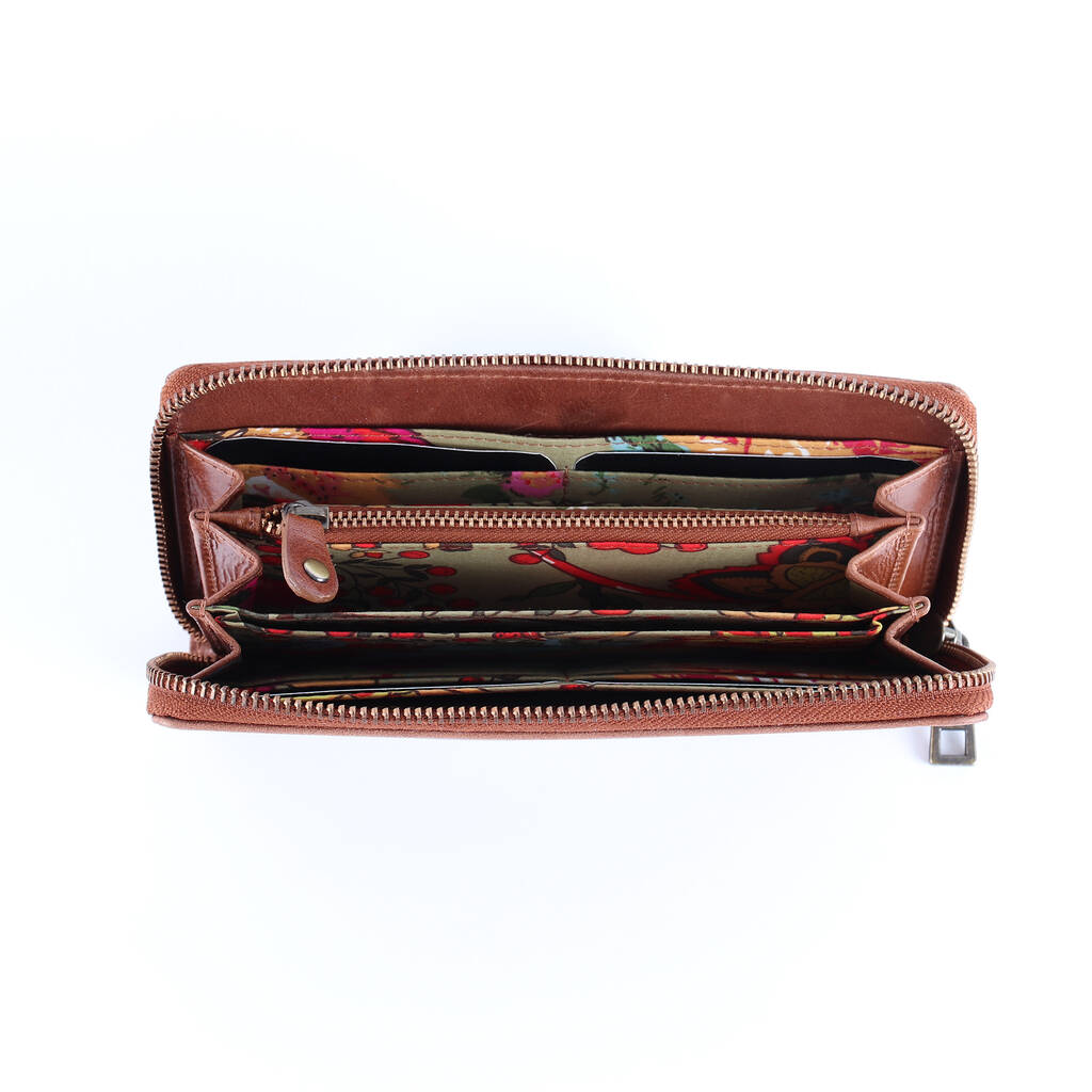 Leather Ziparound Purse, Brown By The Leather Store ...