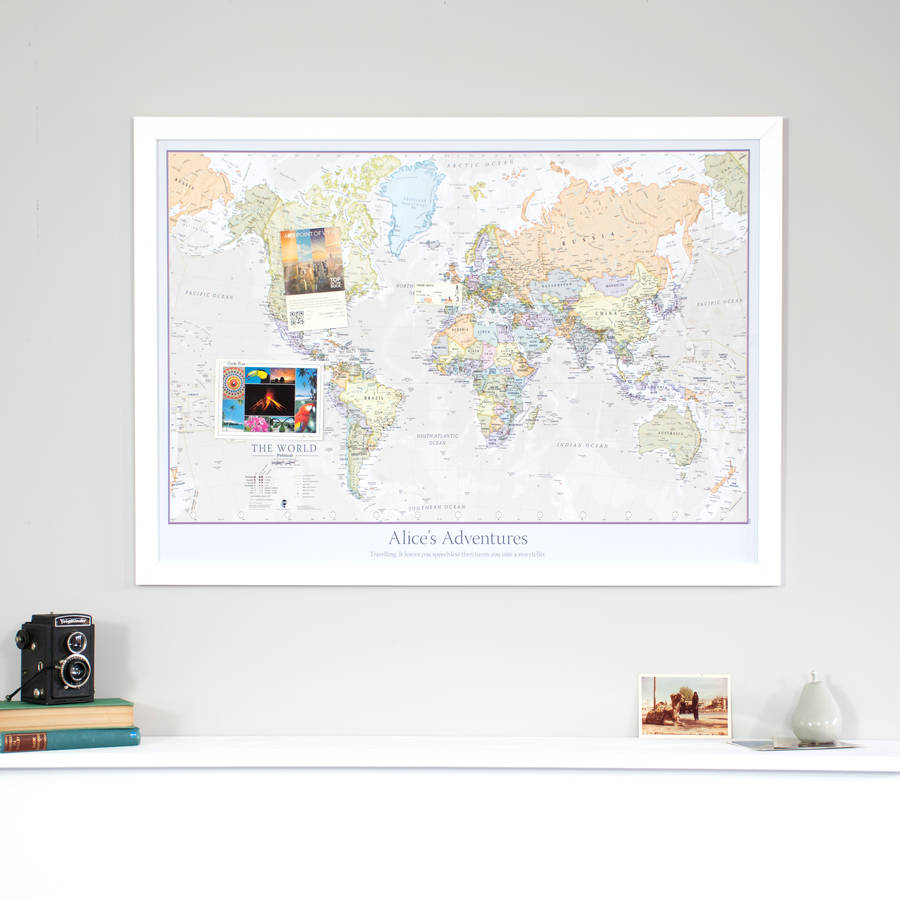 personalised classic world map by maps international ...