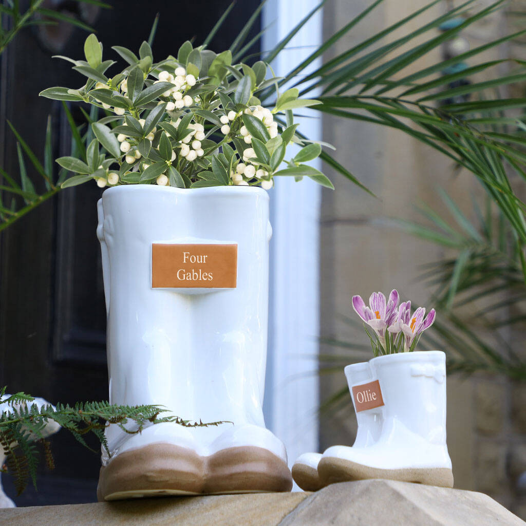 Personalised Winter Garden Welly Boot Planter By Dibor ...