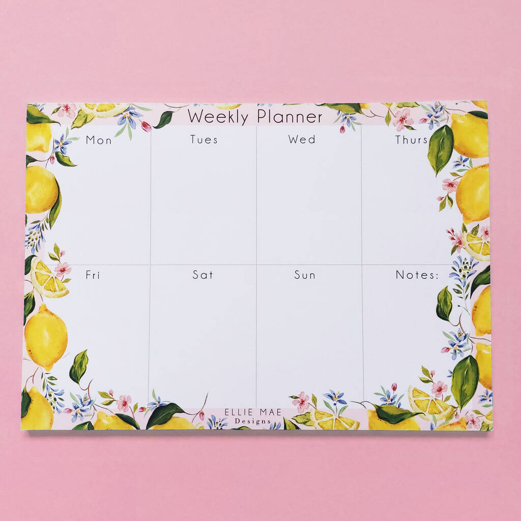 Lemon Weekly Planner By Ellie Mae Designs | notonthehighstreet.com