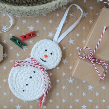 Snowman Bauble Tree Decoration By Knotsy Brighton