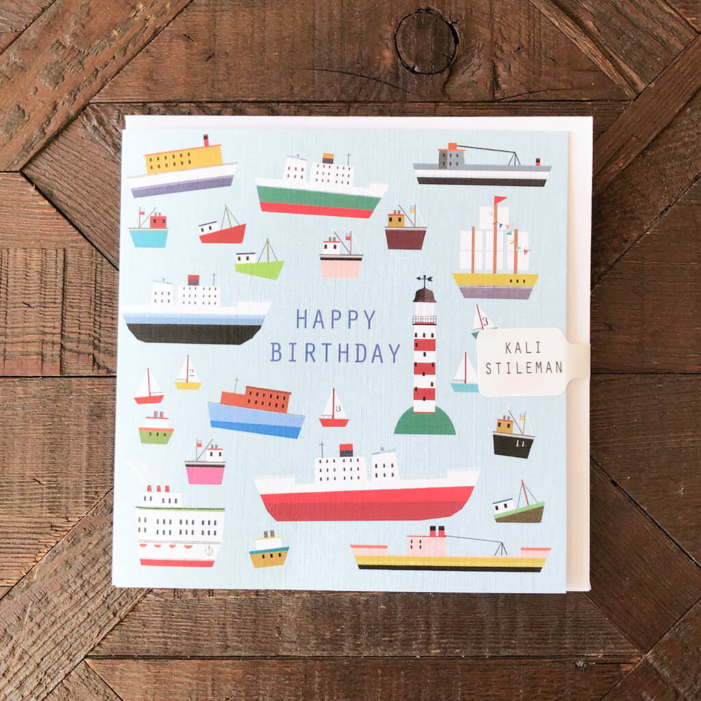 Boats Happy Birthday Card By Kali Stileman Publishing