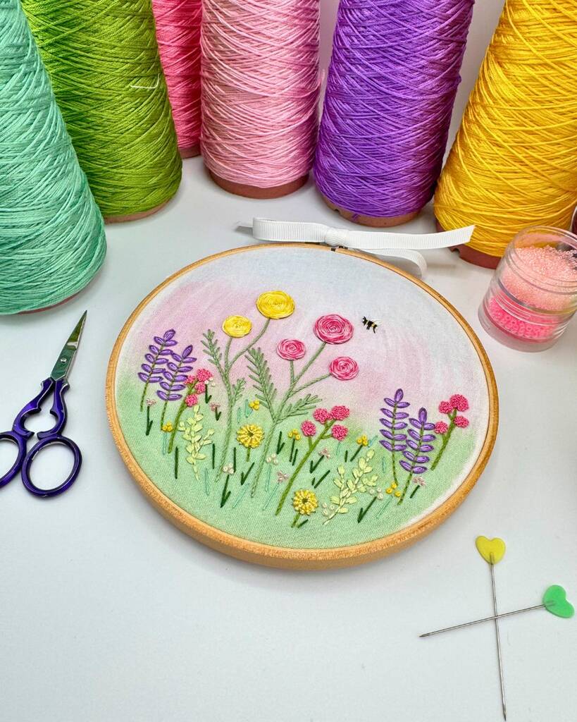 Spring Flower Garden Embroidery Kit By Treasure Kave