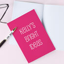 Personalised Bright Ideas Note Book By From You To Me ...