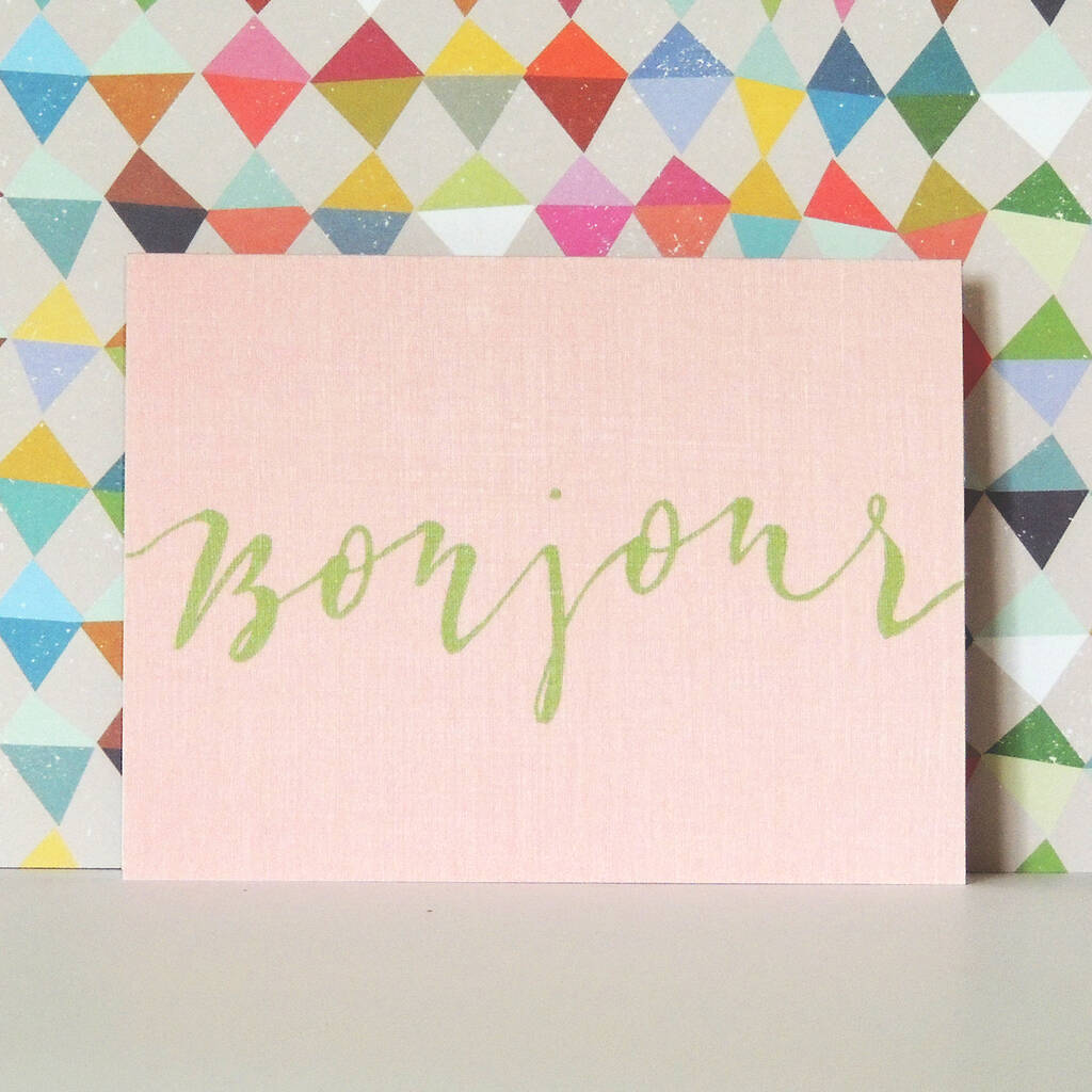 Mini Bonjour Card By Kali Stileman Publishing | notonthehighstreet.com
