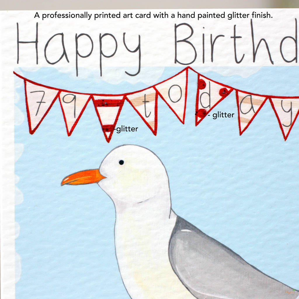 personalised seagull age birthday card by liza j design ...