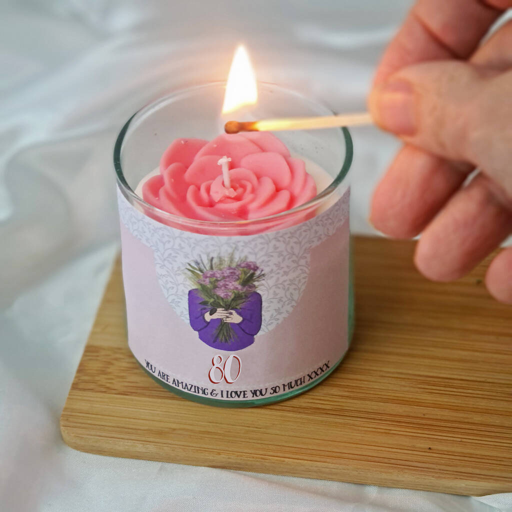 Personalised 80th Birthday Relaxing Scented Candle By aFewHomeTruths ...