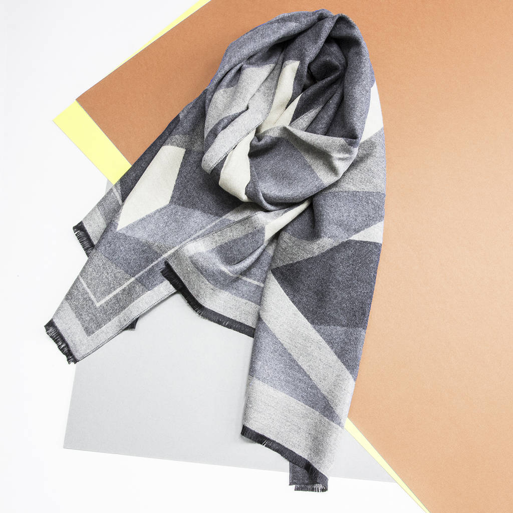 personalised cashmere and geometry shawl by studio hop ...