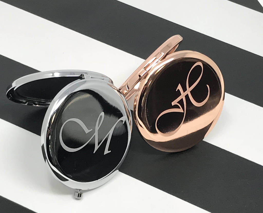 Monogrammed Compact Mirror By Lovethelinks | notonthehighstreet.com