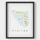 Florida State Map Usa Art Print By Holly Francesca | notonthehighstreet.com