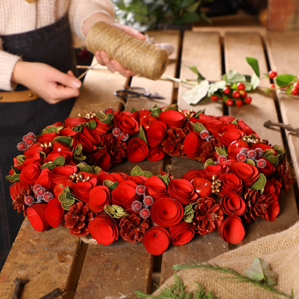 Extra Large Luxury Christmas Roses Wreath By Dibor | notonthehighstreet.com