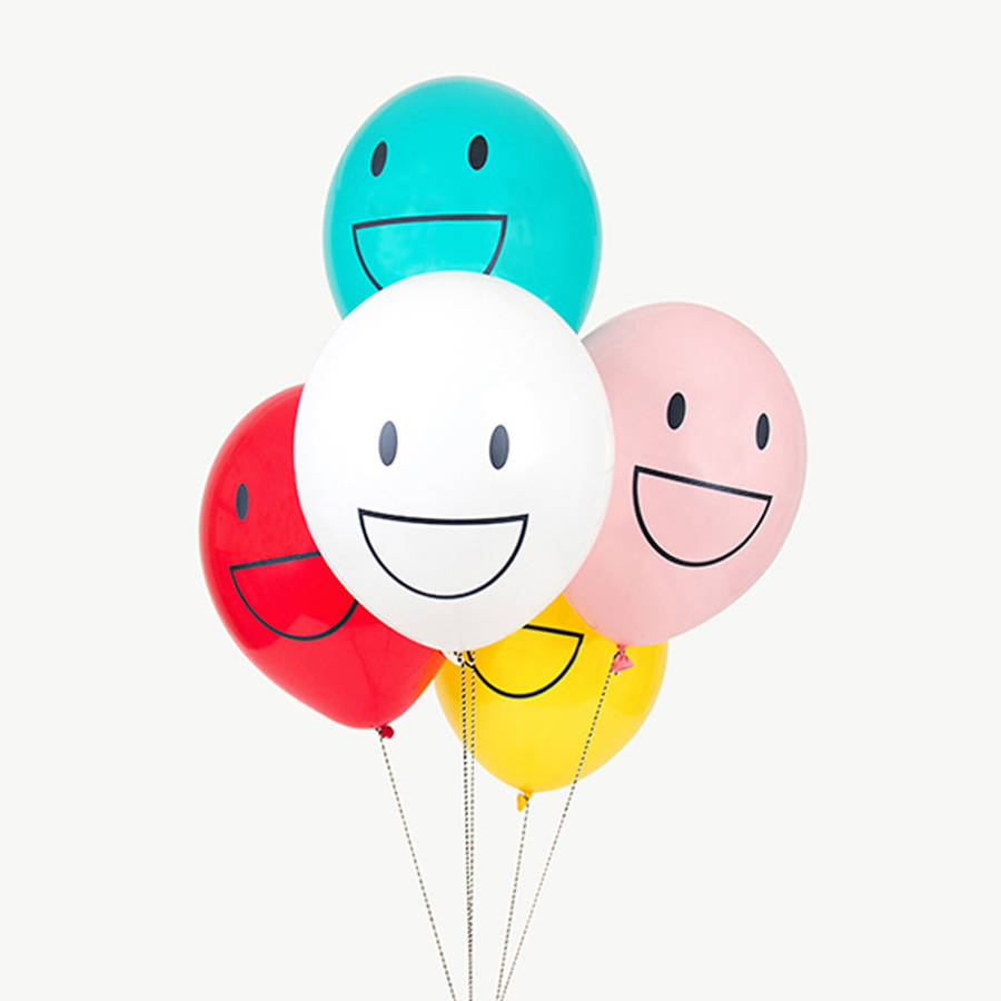 Set Of Five Colourful Happy Faces Balloons By Little Lulubel ...
