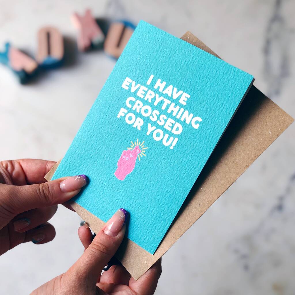 Good Luck Card 'I Have Everything Crossed For You' By Xoxo Designs by ...