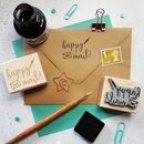 Happy Mail Rubber Stamp By Skull And Cross Buns Rubber Stamps ...