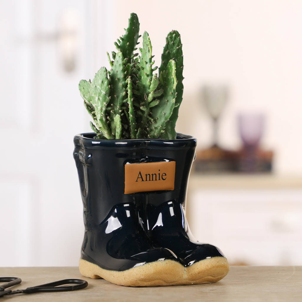 Personalised Welly Boot Garden Seedling Planter By Dibor ...