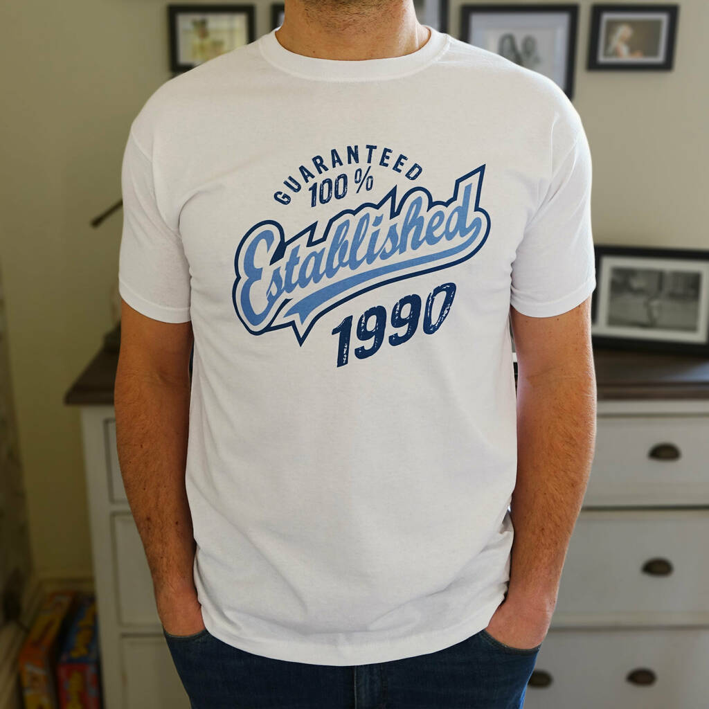 'established 1990' 30th Birthday Gift T Shirt By Good Time Gifts ...