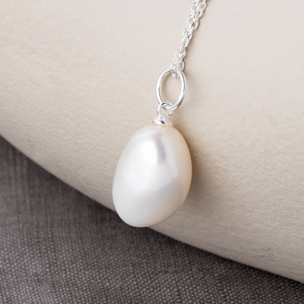 Sterling Silver Freshwater Pearl Necklace By Home And Glory