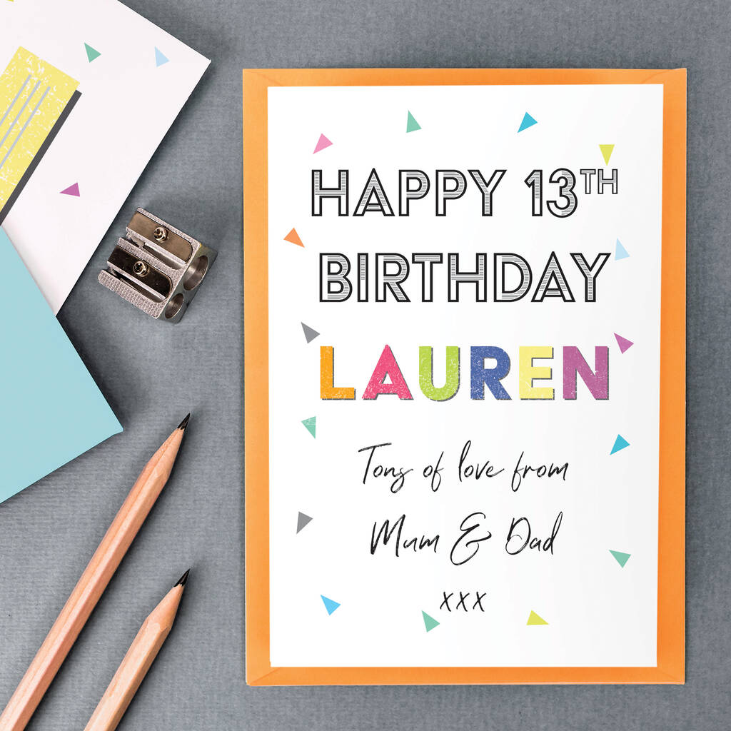 13th Birthday Bright Fold Out Card By Coulson Macleod ...